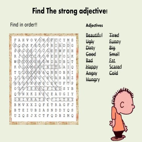 Strong adjectives Crossword | PPSX