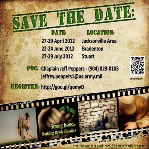 Strong Bonds Save the Date Flyer | PPT