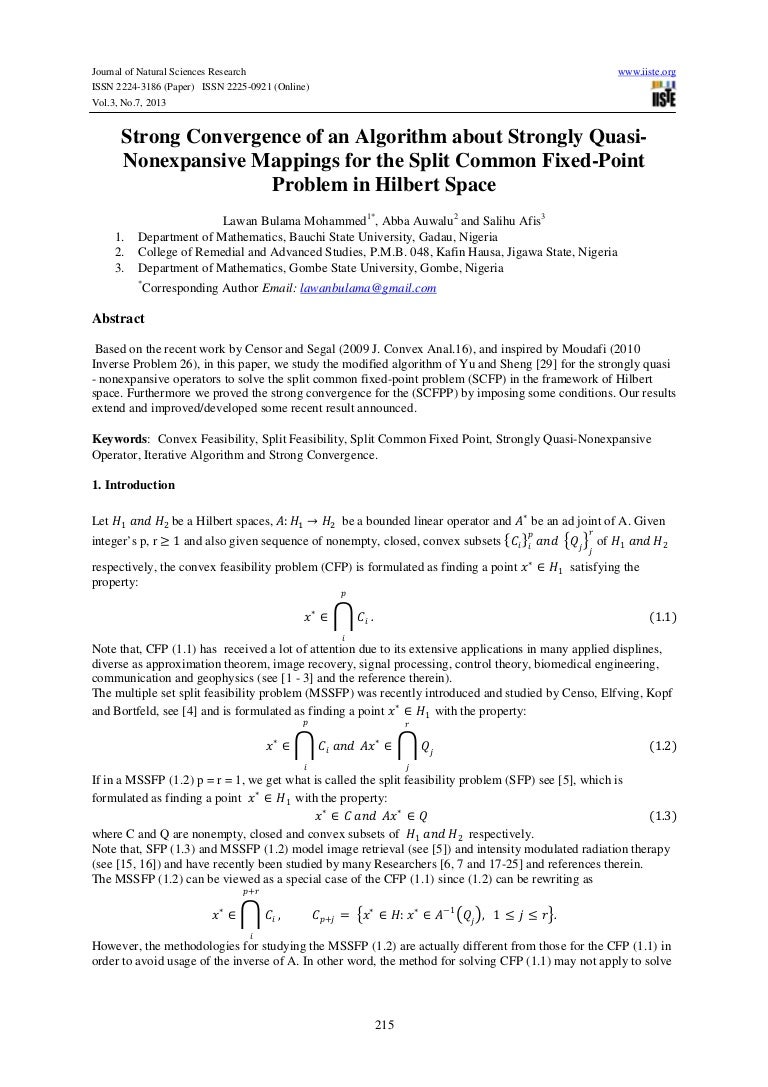 Strong Convergence Of An Algorithm About Strongly Quasi Nonexpansive