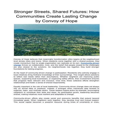 Stronger Streets, Shared Futures_ How Communities Create Lasting Change ...