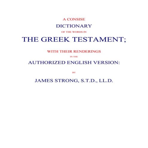 Strong’s greek dictionary of nt words | PDF