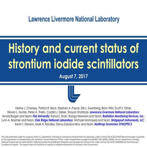 History and Current Status of Strontium Iodide Scintillators | PDF