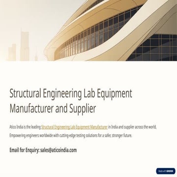 Structural Engineering Lab Equipment Manufacturer and Supplier | PPTX