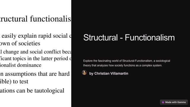 DISS - Approaches - Structural Functionalism | PPTX
