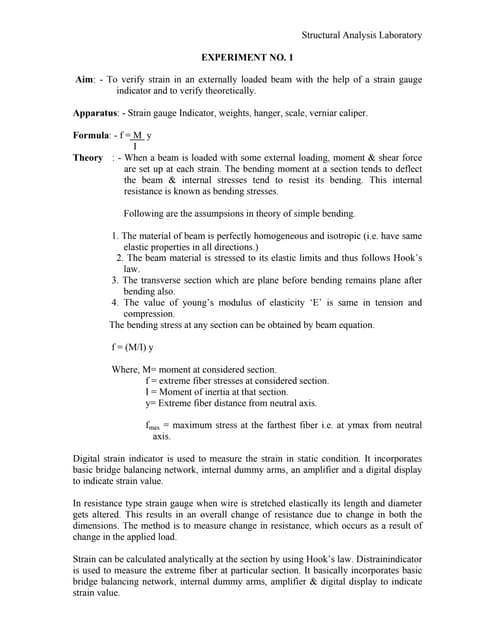 lab report structure continuous beam | PDF