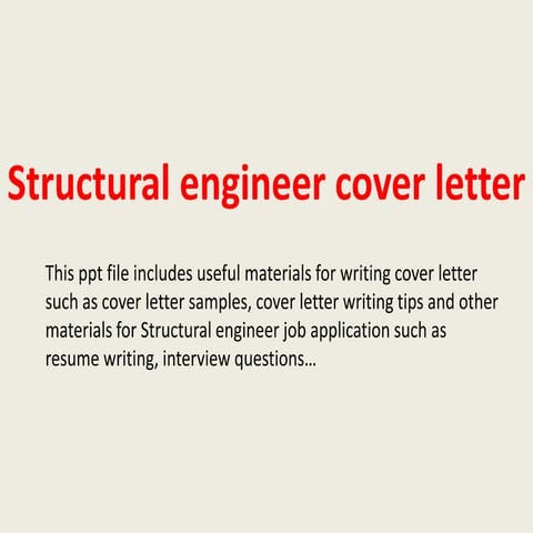Structural engineer cover letter | PPT