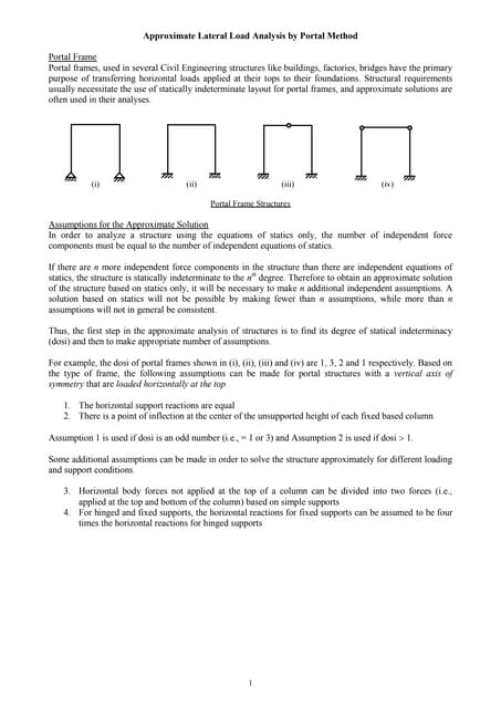 Portal and Cantilever Beam Method | PDF