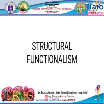 STRUCTURAL FUNCTIONALISM STRUCTURAL FUNCTIONALISM | PDF