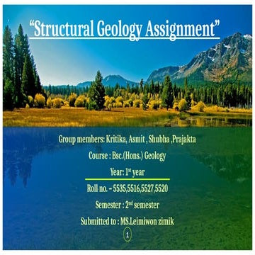 Structural Geology Assignment.pptx for structure | PPT