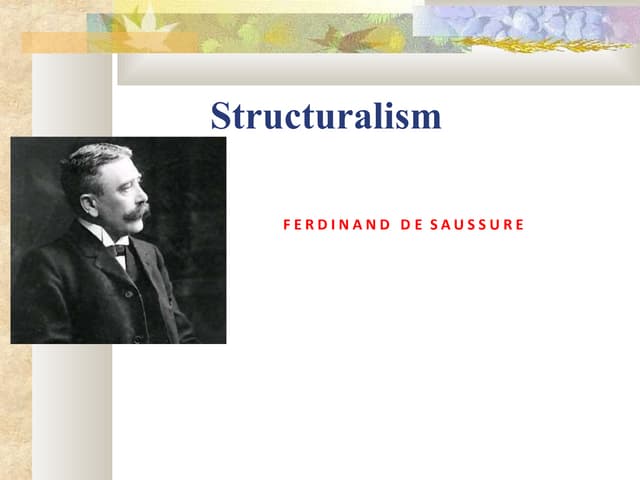 Structuralism and Saussure | PPT
