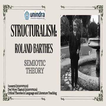 Structuralism: Roland Barthes (Semiotic Theory) | PPT