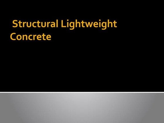 light weight concrete | PPT