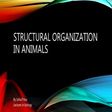 Structural organization in animals | PPT