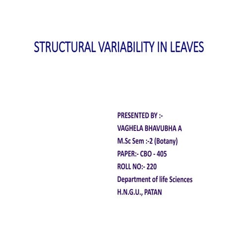 Structural variability in leaves | PPTX