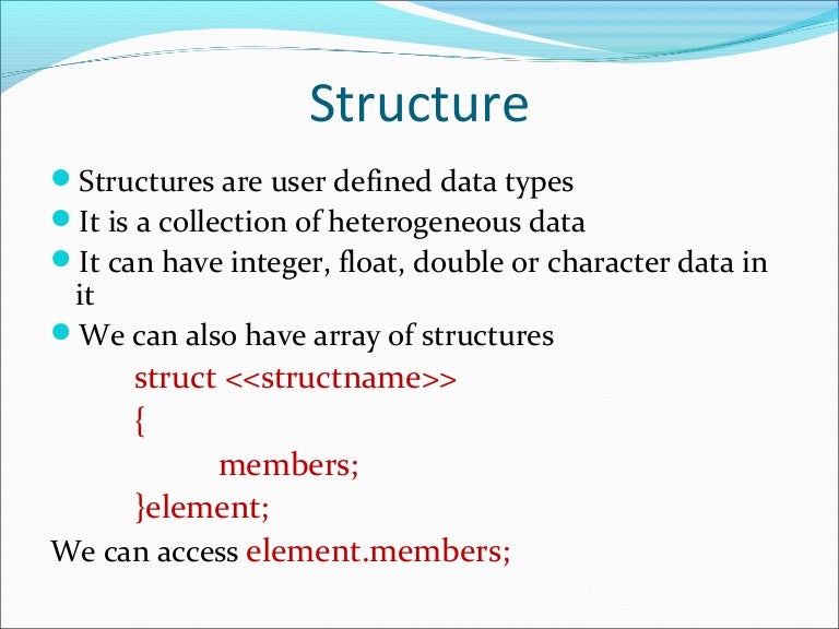 Structure in c
