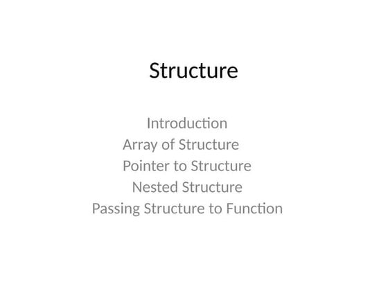 Powerpoint Presentation On Structures In C Programing Ppt