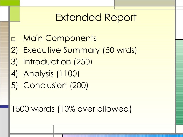 Structure Of Report