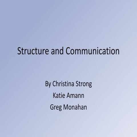Structure and communication in business | PPTX