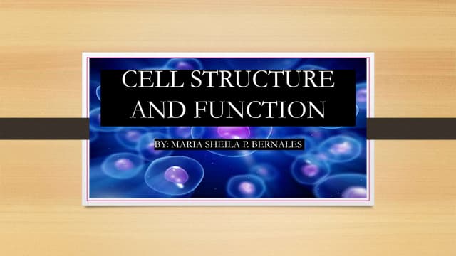 Parts of cell and their functions | PPTX
