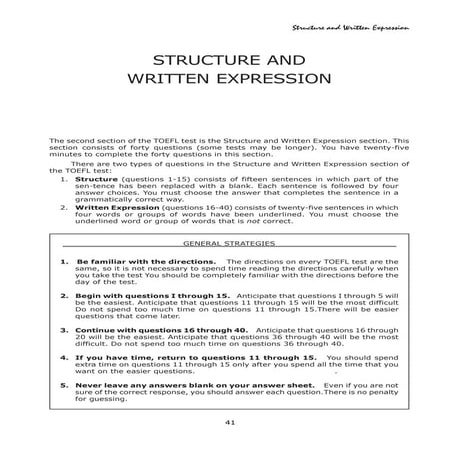 Structure and written expression | PDF