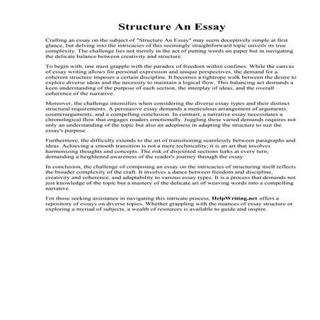 Structure An Essay. How To Write a Thesis Statement: Step-By-Step Part ...