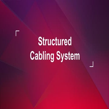Elements of a Structured Cabling System | PPT
