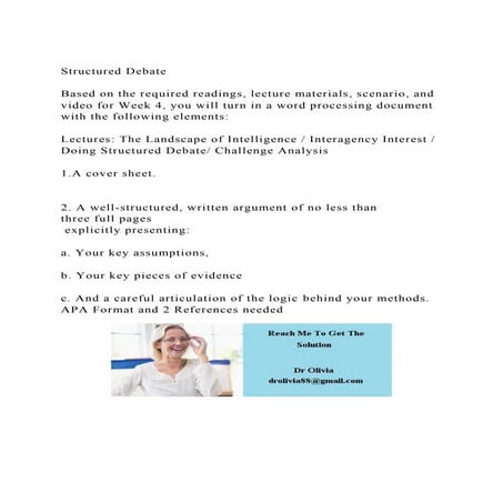 Structured DebateBased on the required readings, lecture mater.docx