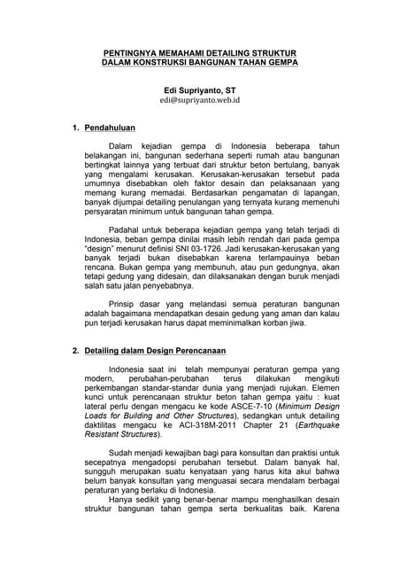 Desain respon spektrum (respon spectra design) rsni 03 2847-20 xx ...