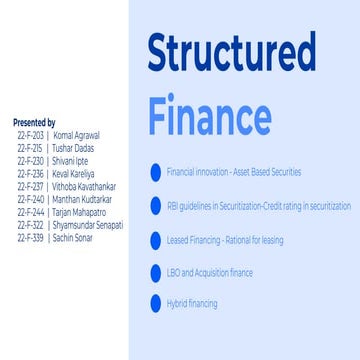 Structured Finance presentation along with legal aspect | PPT