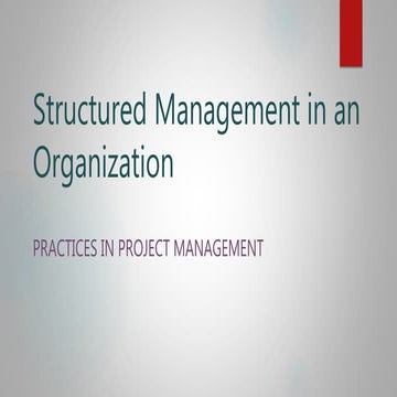 Structured management in an organization | PPTX