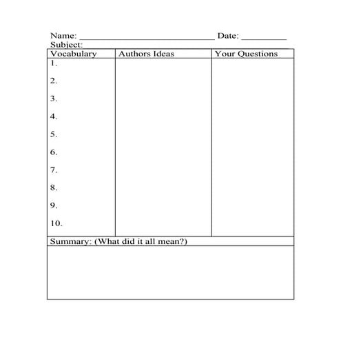 Structured Note Taking | DOC