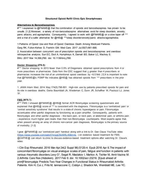 Epic smart phrases for CNP scenarios | DOCX | Substance Abuse ...