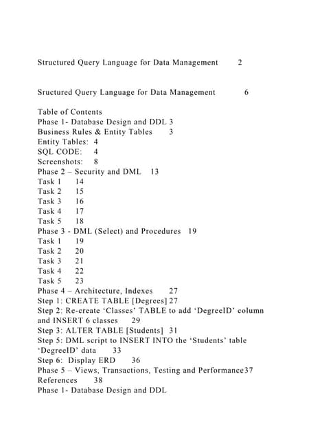 Restaurant Management System Database Project (Oracle) | DOCX
