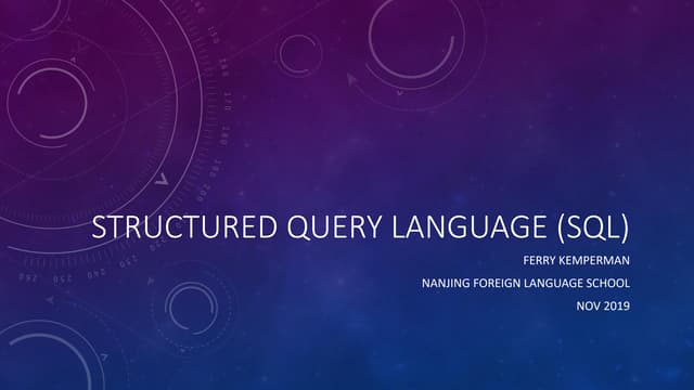 Structured Query Language introduction.. | PDF Structured Query Language introduction.. | PDF