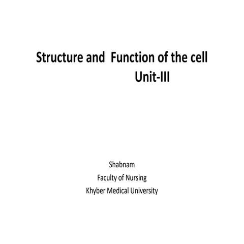 Structure and function of Mammalian cell | PPTX