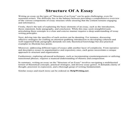 Structure Of A Essay. StructuringYourEssay Essays Thesis | PDF