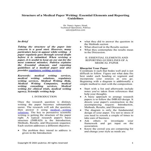 Structure of a medical paper writing essential elements and reporting ...