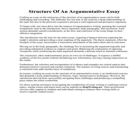 Structure Of An Argumentative Essay | PDF