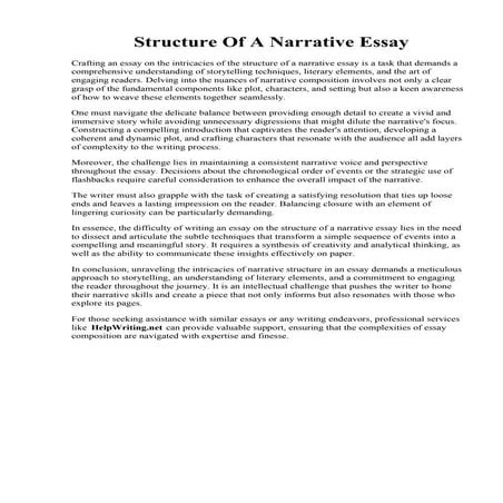 Structure Of A Narrative Essay. Narrative Essay Writing Guide | PDF