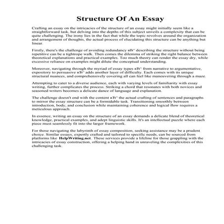 Structure Of An Essay. Handy Stuff 4 the English Class: ESSAY WRITING ...