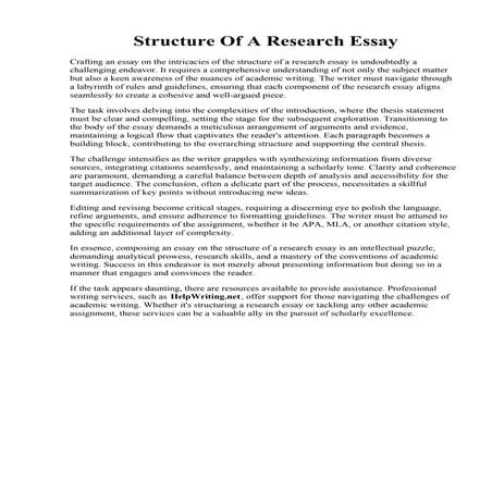 Structure Of A Research Essay. The Research Paper Structure - How to ...