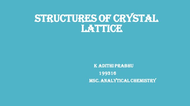 Crystal structure notes | DOC