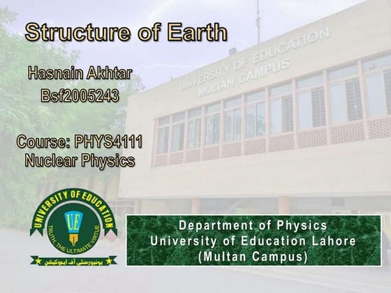 STRUCTURE OF THE EARTH | PPT
