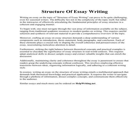 Structure Of Essay Writing | PDF
