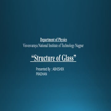 structure of glass and ZACHARIASEN’S RULES FOR GLASS FORMATION IN ...