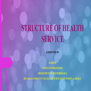 STRUCTURE OF HEALTH SERVICE - EVOLUTION, COMMITTEES, DEVELOPMENT ...