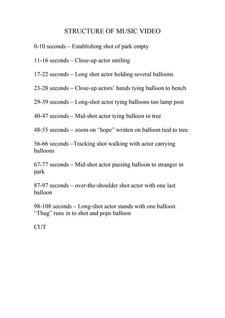 Music video props list | PPTX