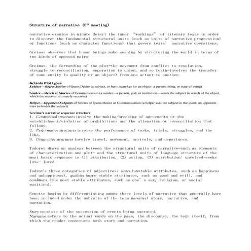 Structure of narrative | PDF