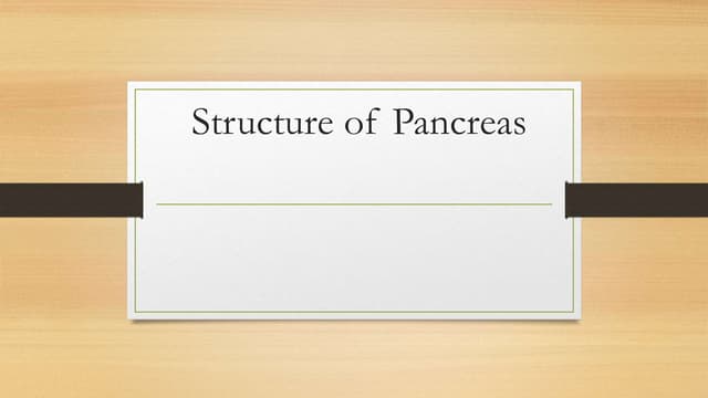 Histological structure of pancreas | PPTX