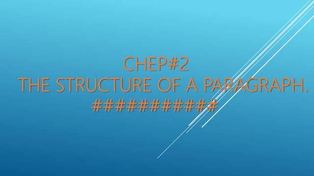 Writing body paragraphs | KEY